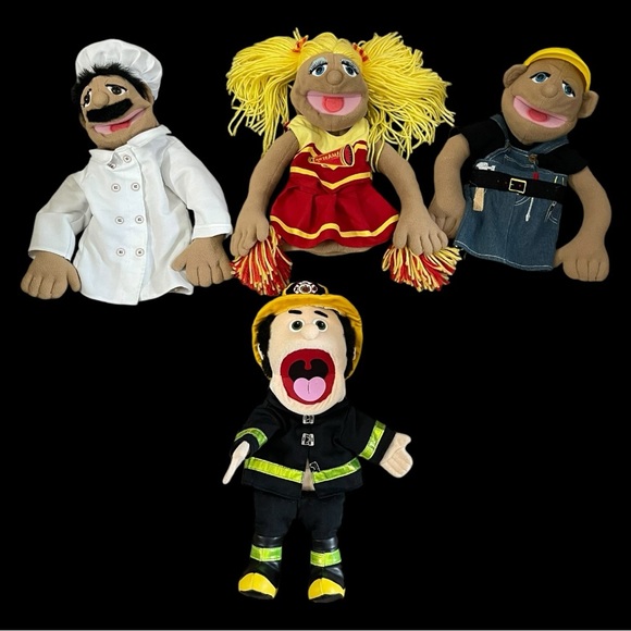 Melissa & Doug | Toys | 3 Melissa Doug Puppets Fireman Silly Brand ...